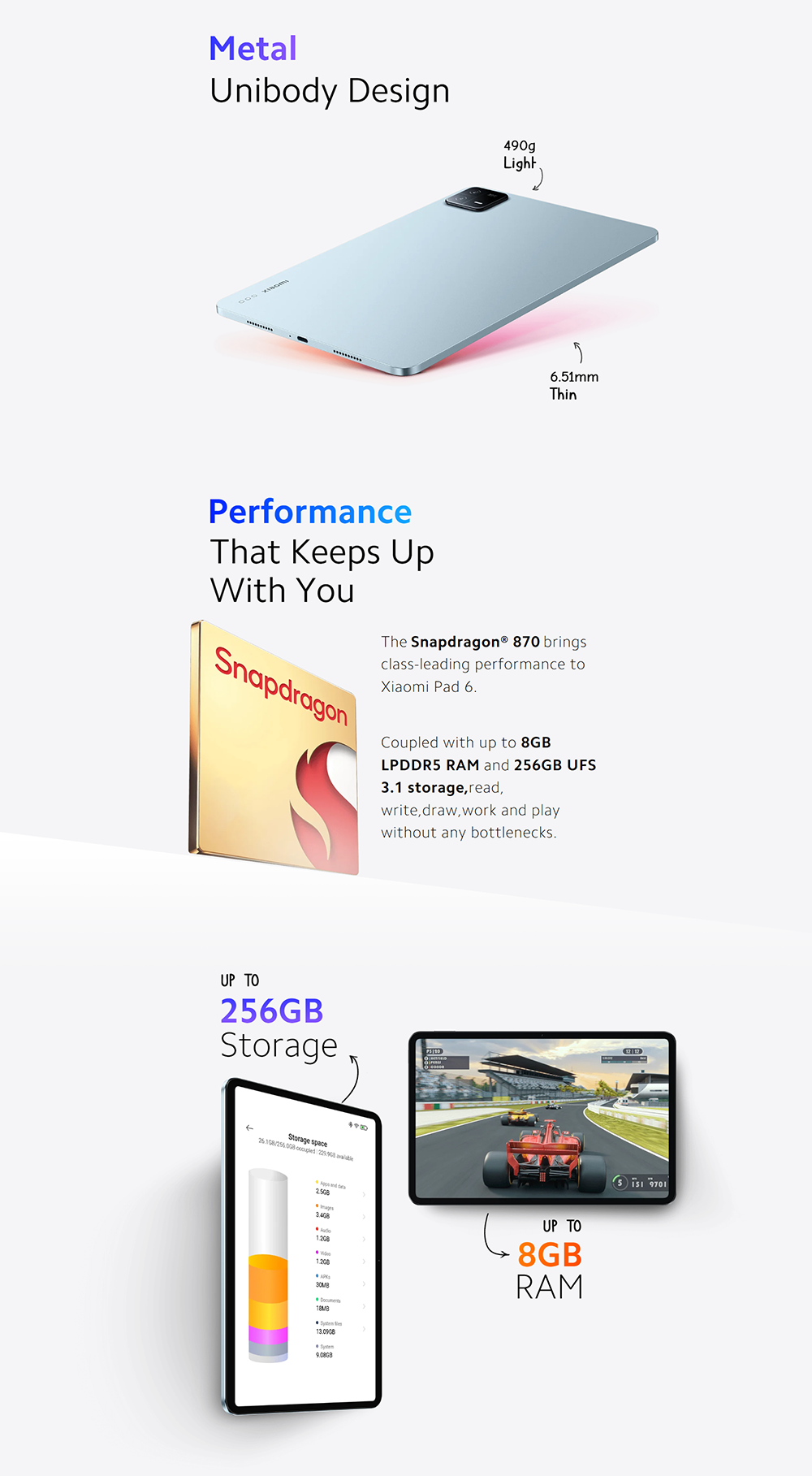 Xiaomi Pad 6 Snapdragon 870 Processor 8GB +256GB/8GB+128GB13mp Camera ...