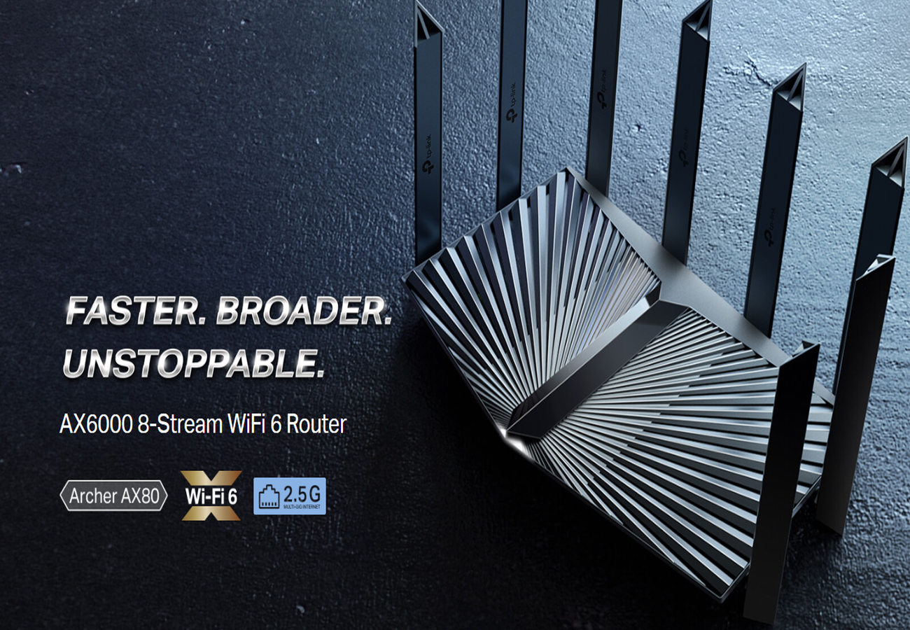 TP-Link Archer AX80 Lightning Fast AX6000 8-Stream MU-MIMO Wi-Fi 6 Router w/ 2.5G Multi-Gigabit ...