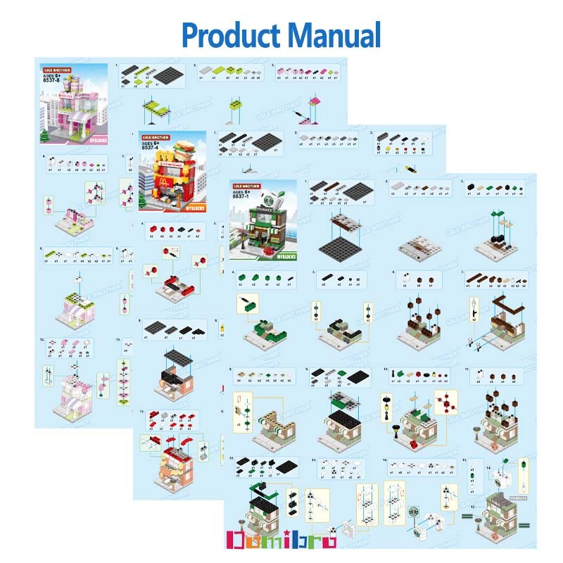 208pcs Mini Lego City Street View Building Blocks McDonald's House ...