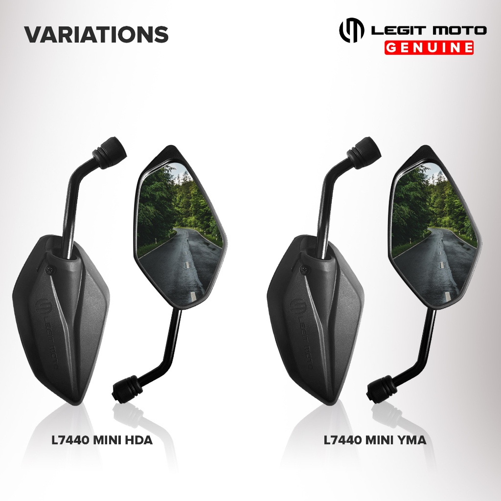 LEGITMOTO ADJUSTABLE SIDE MIRROR SHORT STEM L7440 CLEAR AND NON-GRADED ...