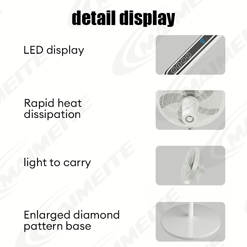 Maimeite 16 Inch Remote Control Floor Fan 5 Blade Strong Wind electric ...