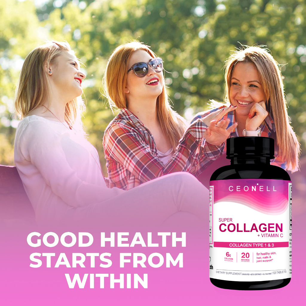 CEONELL Super Collagen with Vitamin C Tablets Skin Whitening Healthy ...