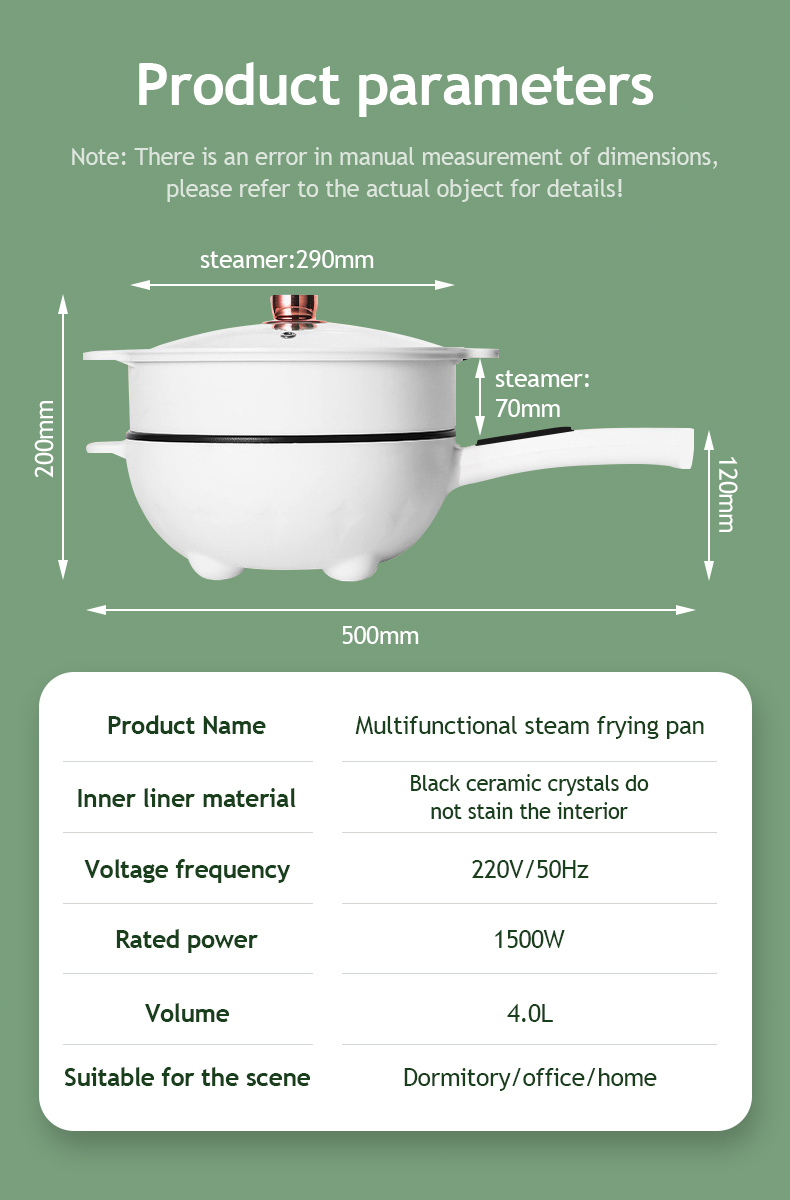 ICON Electric Frying Pan 2Layer Cooker Multifunctional Rice Cooker Non ...