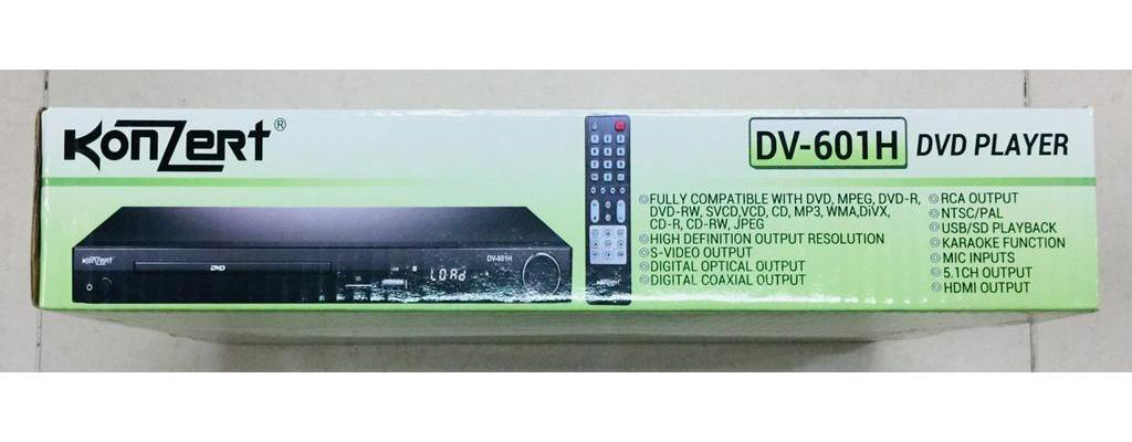 Konzert DV-601H HD DVD Player with USB SD Card Slot and Mic Inputs, and ...