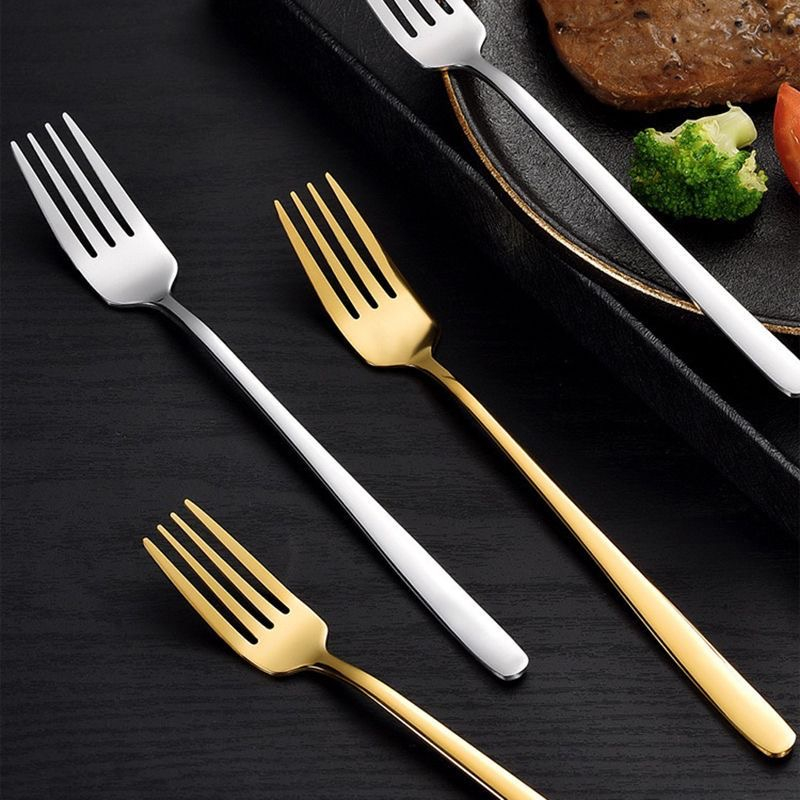 Korean Style Cutlery Flatware Stainless Steel Dining Spoon and Fork ...