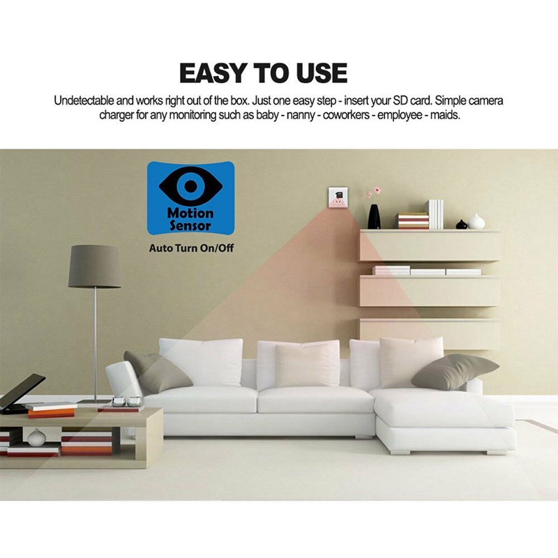 MERLIN Hidden Camera Spy camera Mini Camera Wall Charger CCTV Camera ...