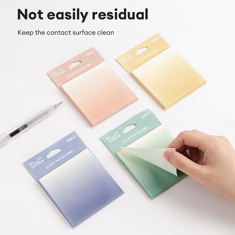 Deli 60Sheets Sticker Notes Memo Pad Student School Supplies NS357 ...