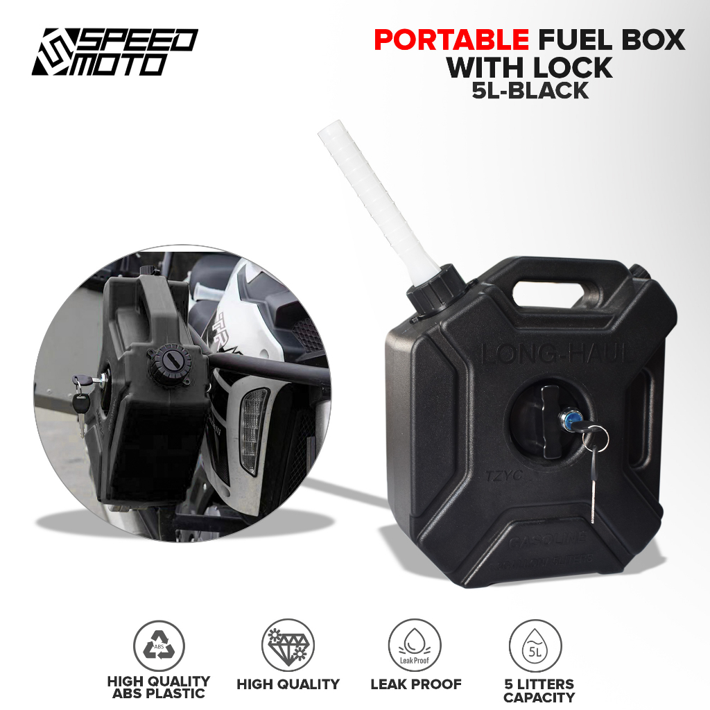 PORTABLE FUEL BOX 5L OIL TANK BACK-UP/FUEL OIL CONTAINER WITH LOCK AND ...