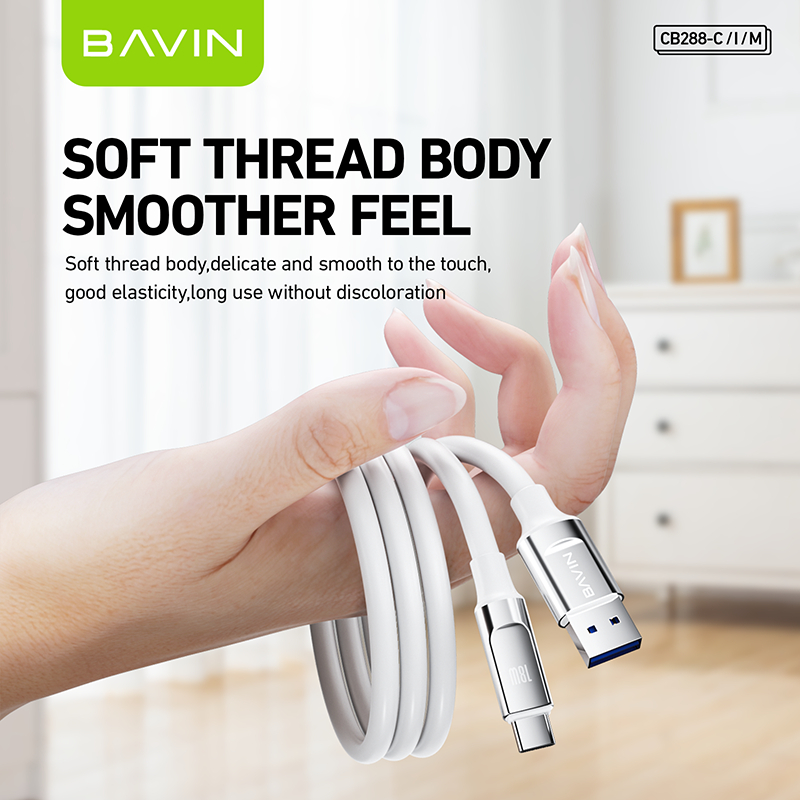 BAVIN CB288 60W PD Fast Charging Soft Silicone Thick Wire Data Cable ...