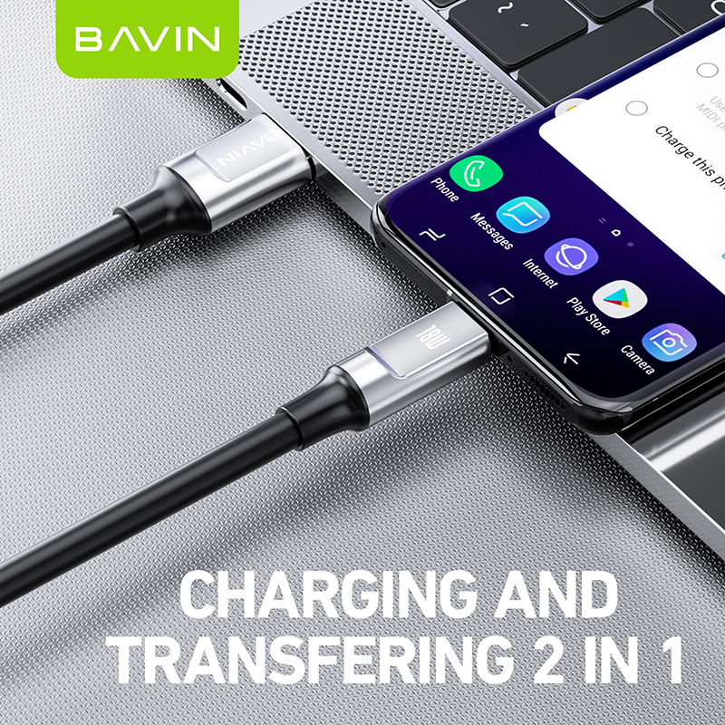 BAVIN CB288 60W PD Fast Charging Soft Silicone Thick Wire Data Cable ...