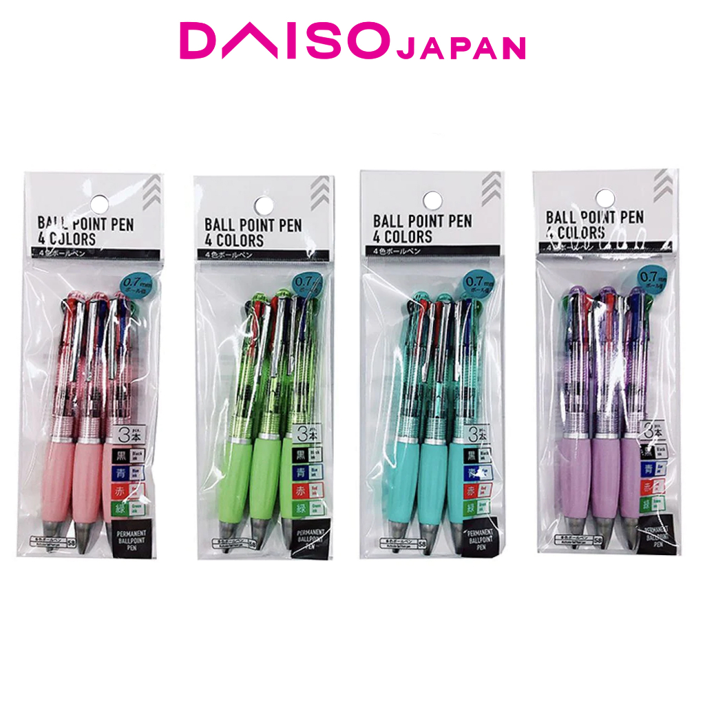Daiso 4-color Ballpoint Pen (3 pieces) | Shopee Philippines