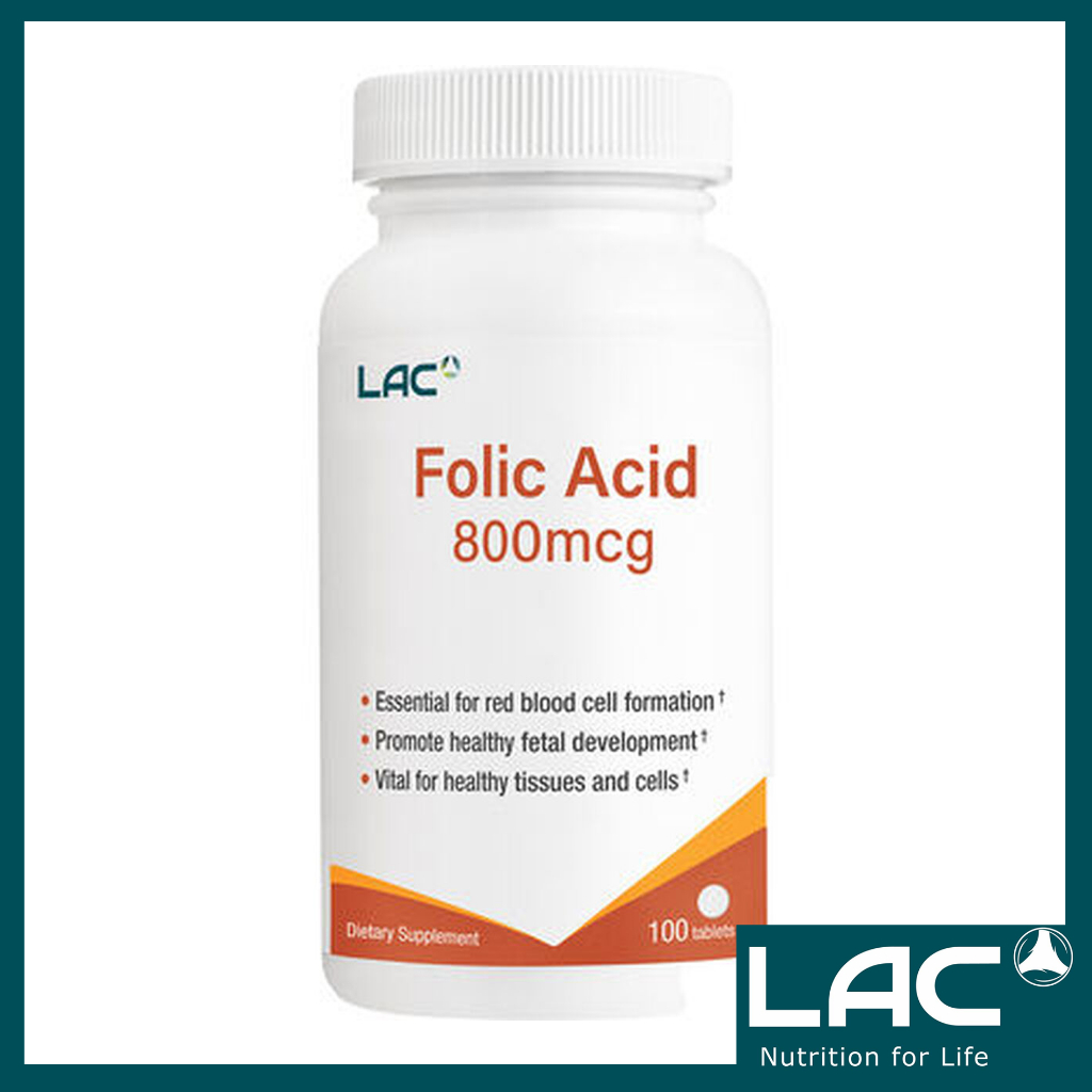 LAC Folic Acid 800mcg 100 TB (Consume within January 2026) | Shopee ...