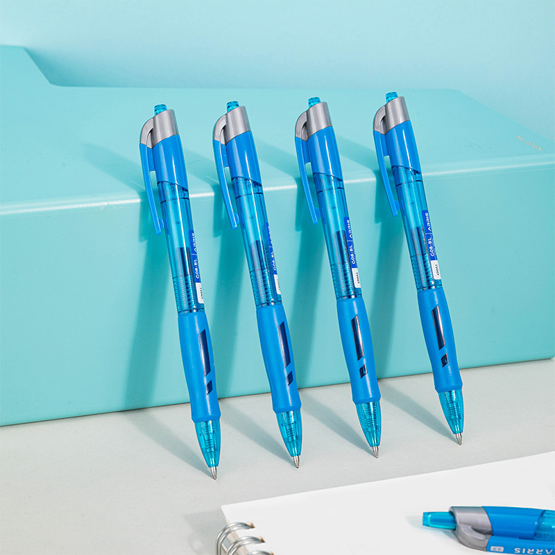 Deli Press Ballpen Gel Pen 0.5mm Black/Blue Ink Sign Writing Pen School ...