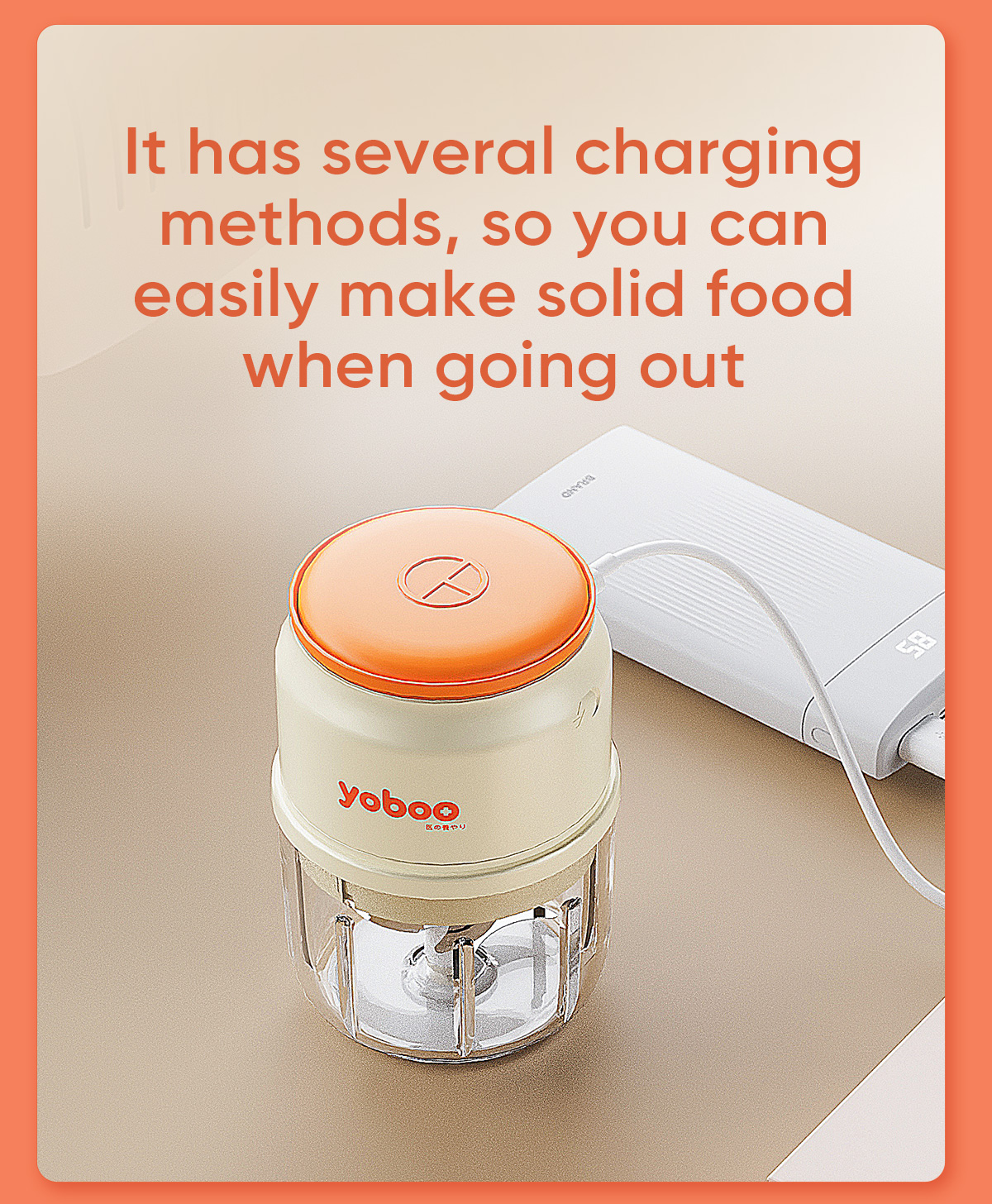 Yoboo Baby Food Blender Wireless and Portable High Speed Motor 300ml ...