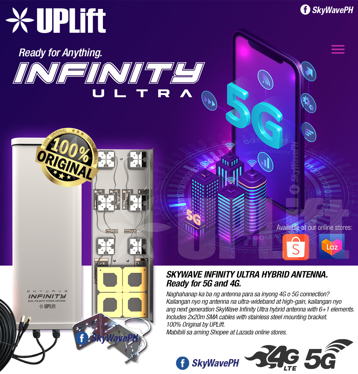 UPLift SkyWave Infinity ULTRA New Generation Internet Wifi 5G 4G Hybrid ...