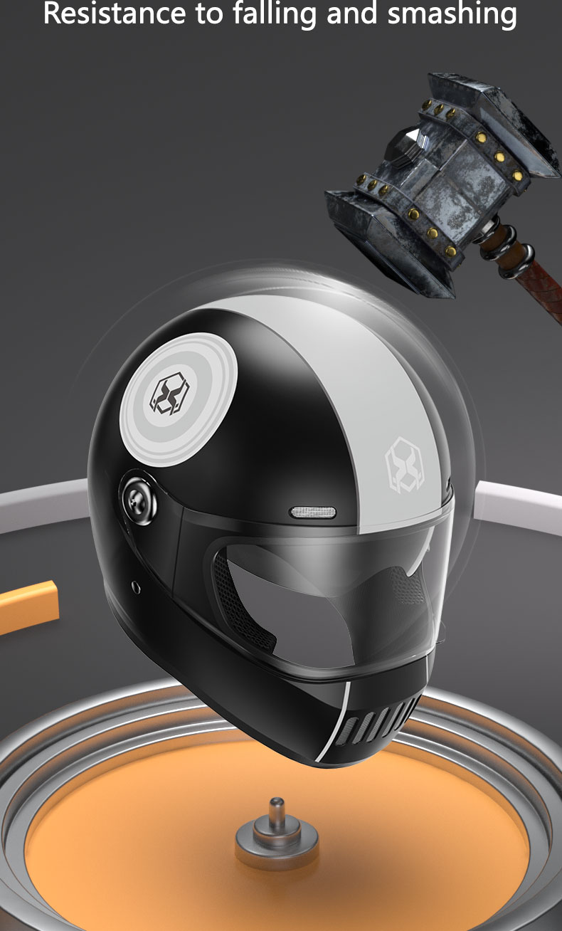 Motorcycle full-face helmet unisex dual-mirror helmet dust-proof anti ...