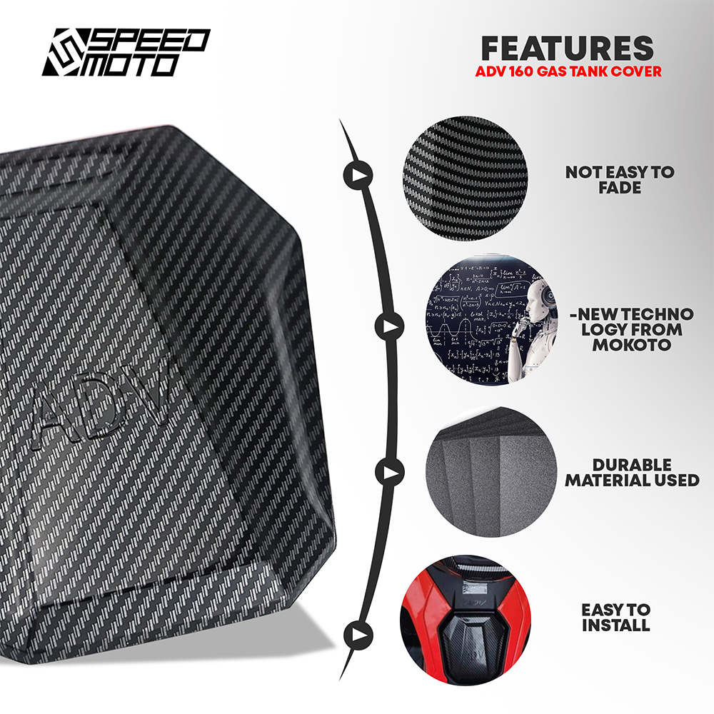 MOKOTO HONDA ADV V1 160 FUEL TANK PROTECTOR GAS TANK COVER CARBON ...