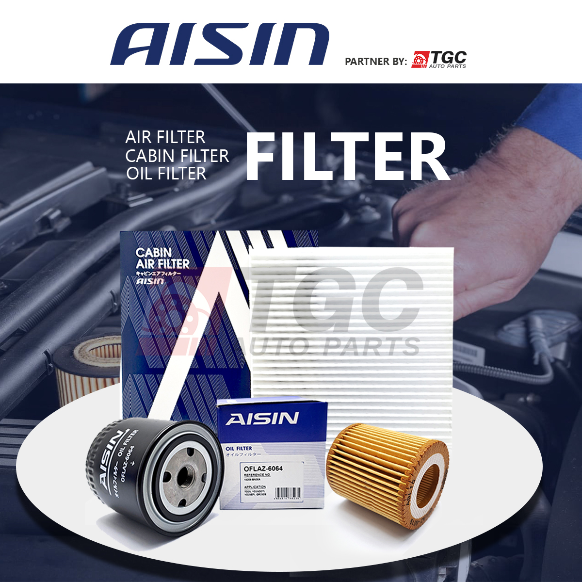 Aisin Oil Filter Suzuki Carry Swift Ertiga APV Celerio 16510-61A01 Vic ...