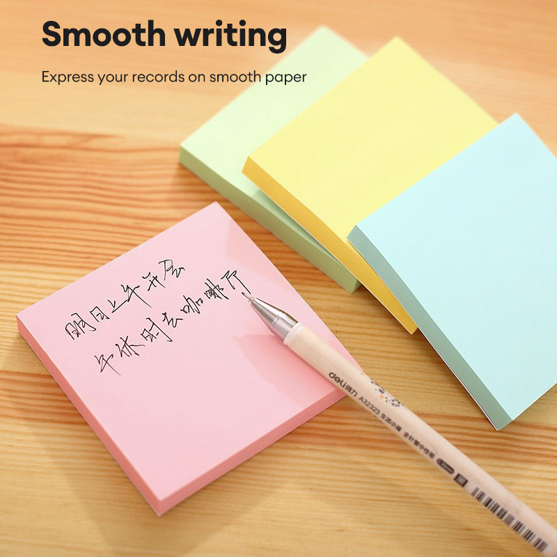 Deli 100Sheets Sticker Notes Notepads Memo Pad School Office Supplies ...