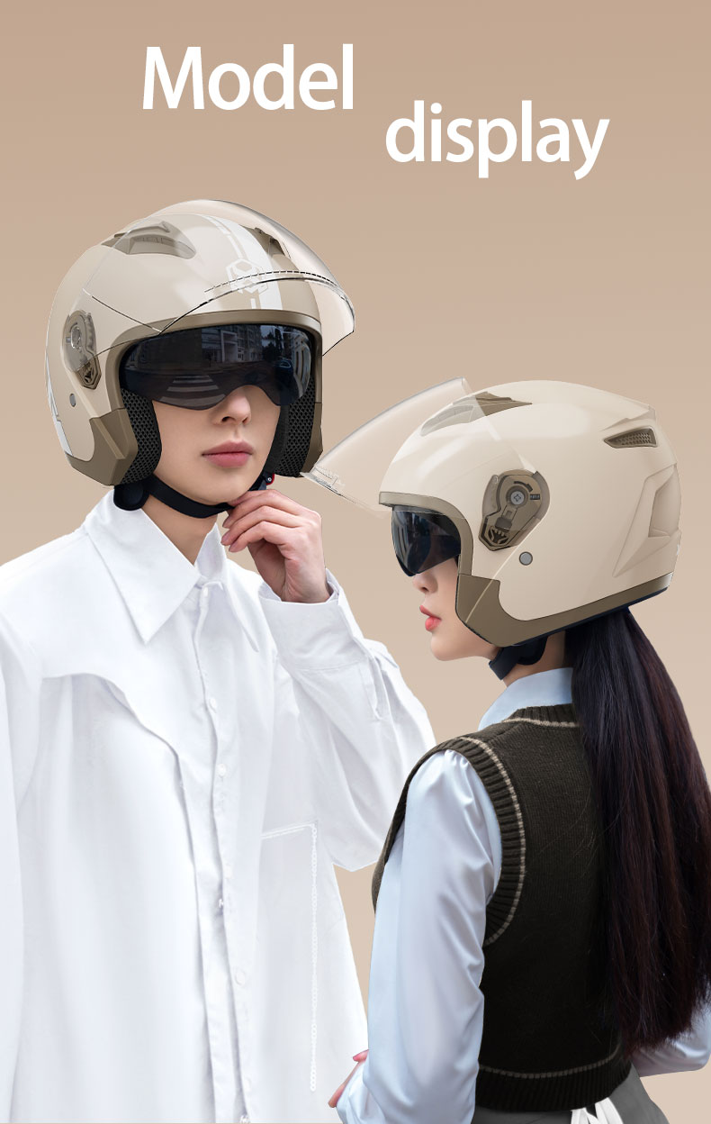 AKA/AXK 801 Motorcycle Double Miorr Half Face Helmet | Shopee Philippines