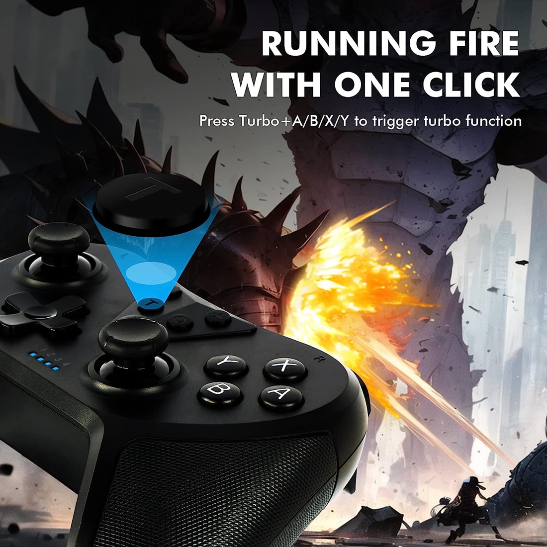 Ovleng T37 Wireless Game Controller With Dual Electric Motors For ...