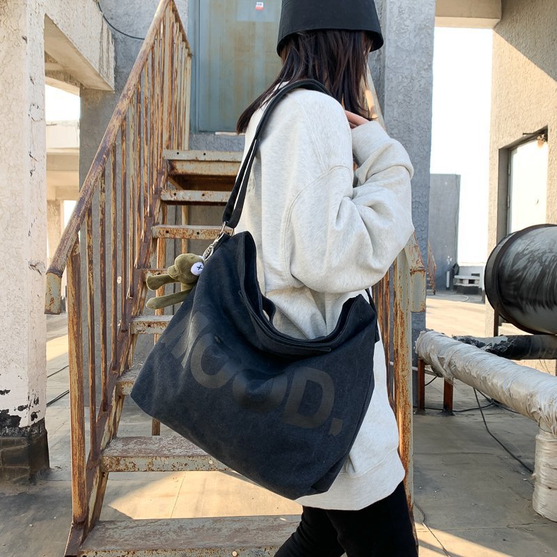 Yvon Korean Fashion Couple Canvas Shoulder Sing bag for man woman ...