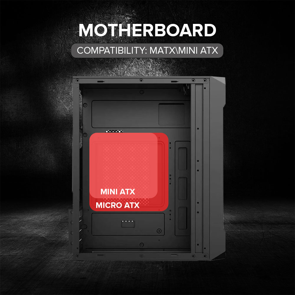 EasyPC| Keytech T-100 tempered glass pc case gaming| Micro ATX| Black ...