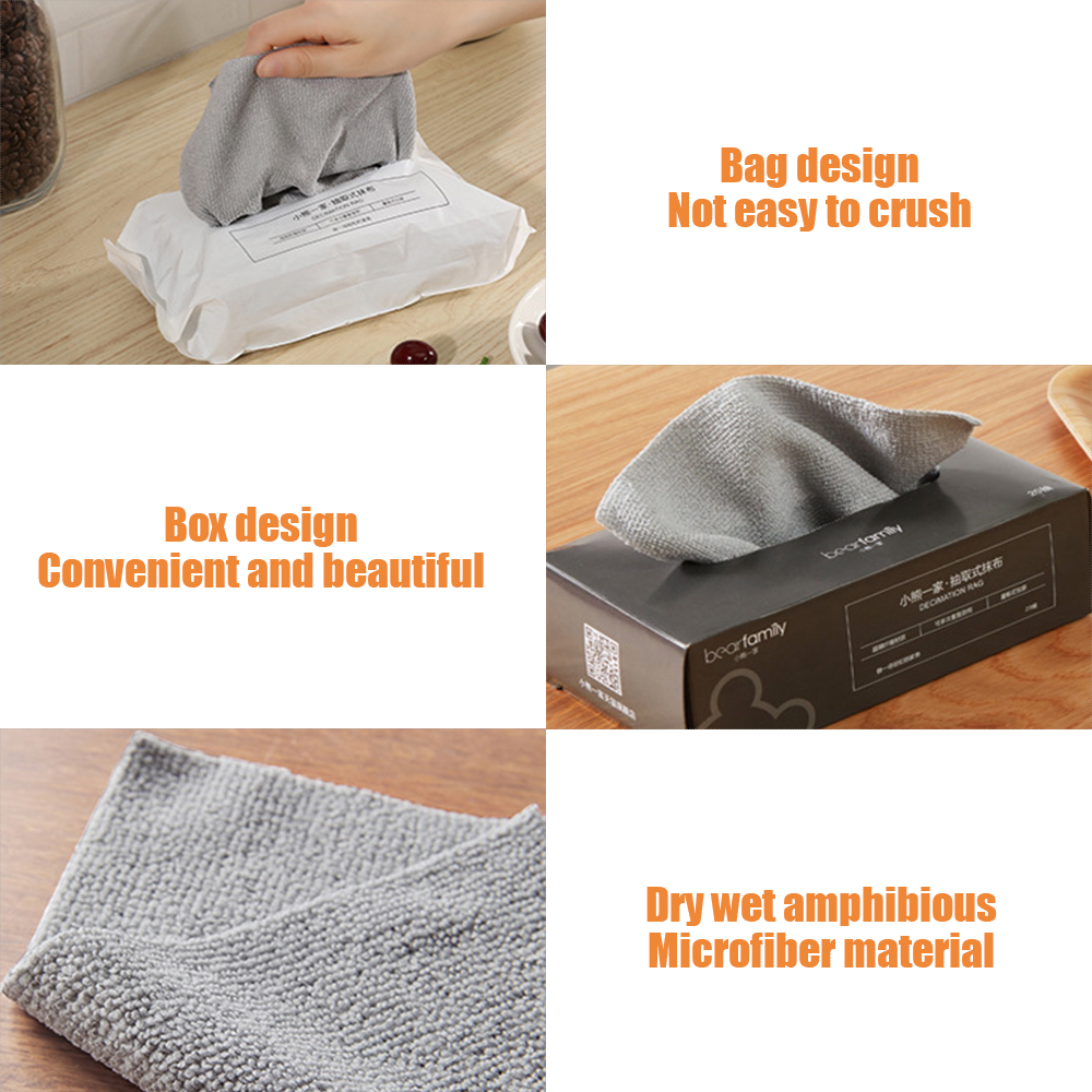 20pcs/box Removable Dishcloth Reusable Absorbent Microfiber Kitchen ...