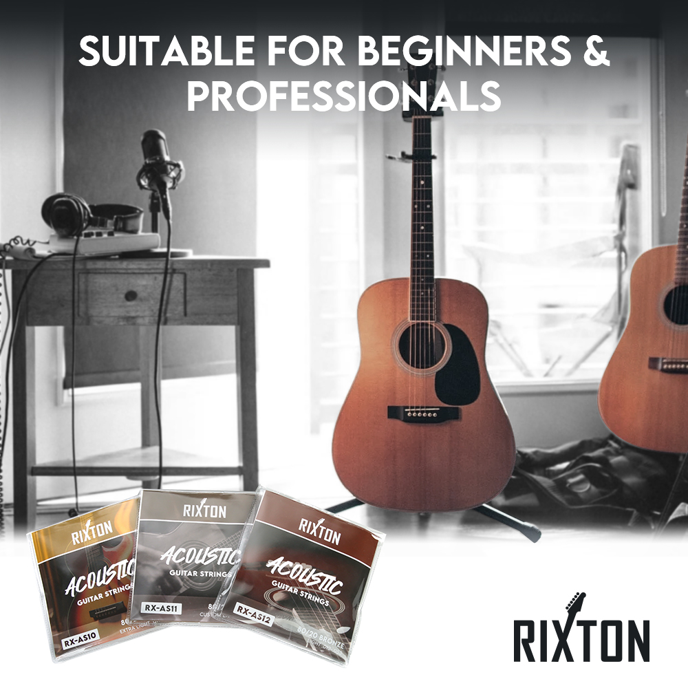 RIXTON 6pcs Acoustic Guitar Strings Set Guitar Accessories Bronse Steel ...