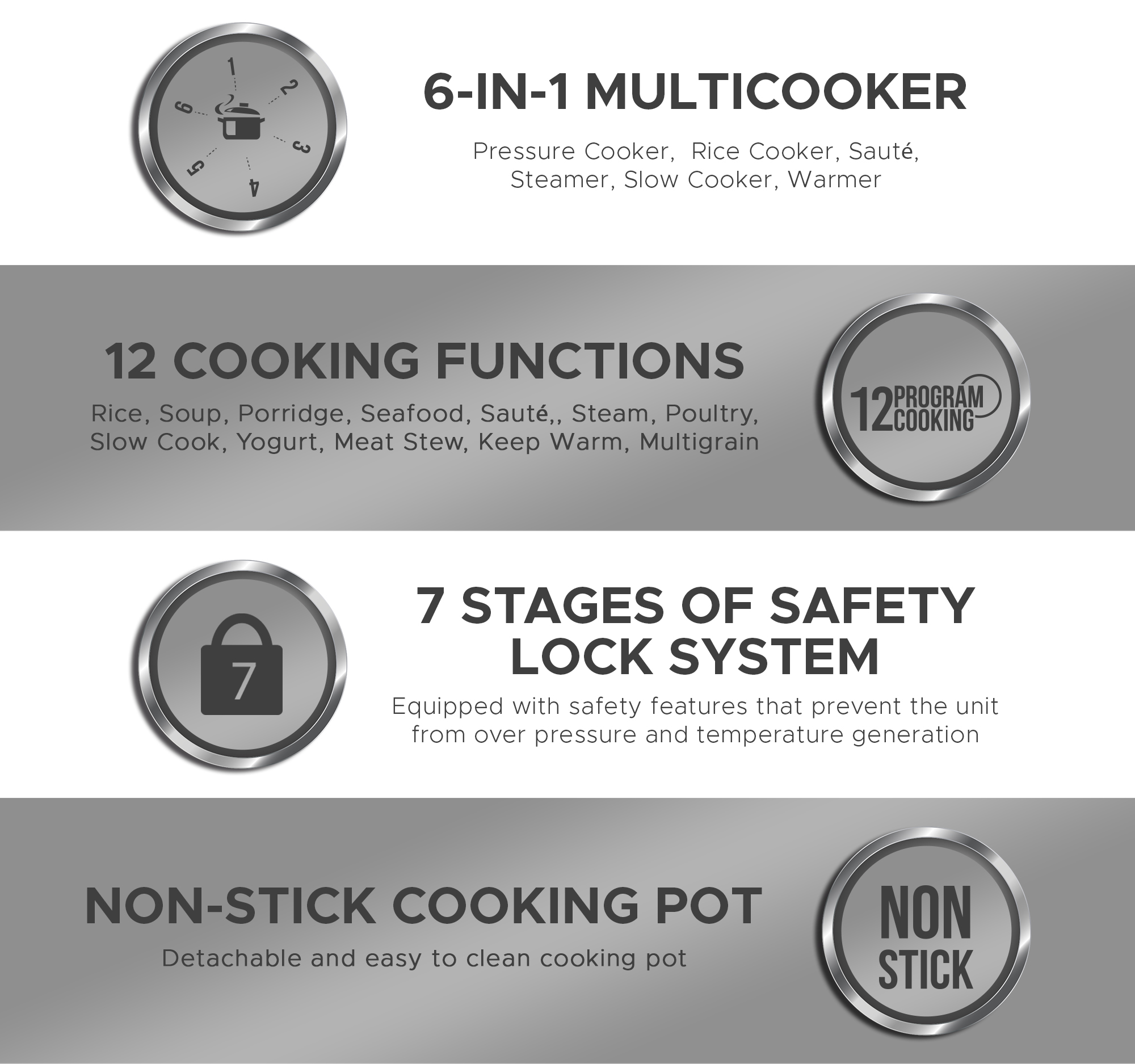 Dowell 6-in-1 Multi Cooker Electric Pressure Cooker with FREE Oven ...