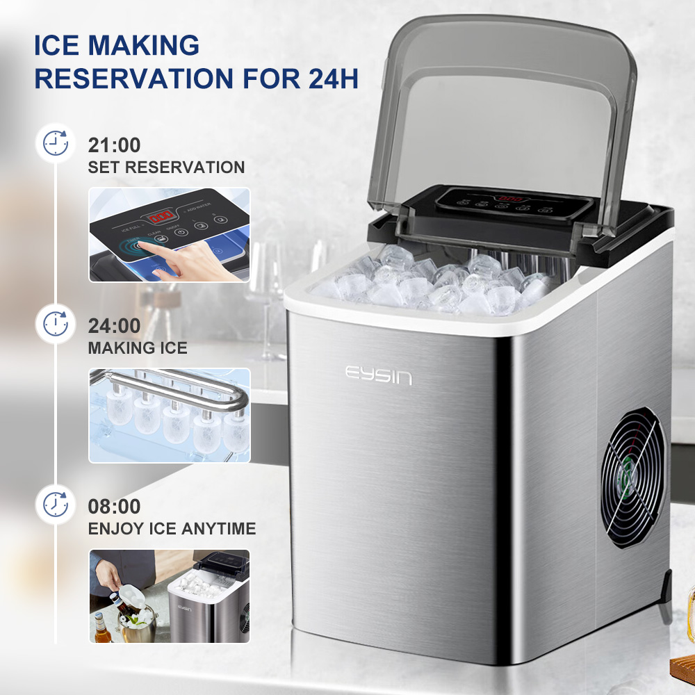 [M] EYSIN IC30 Stainless Steel Automatic Ice Maker Machine Portable ...