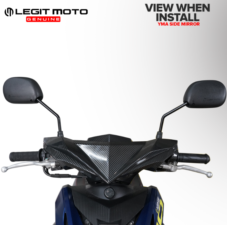 LEGITMOTO HONDA YAMAHA SIDE MIRROR CHROME/BLACK STEM ROTATABLE CLEAR ...