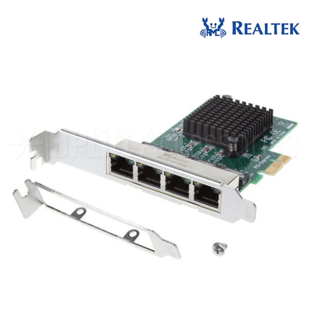 UPLift Intel / Realtek 4-Port RJ45 10/100/1000Mbps Gigabit LAN Card for ...