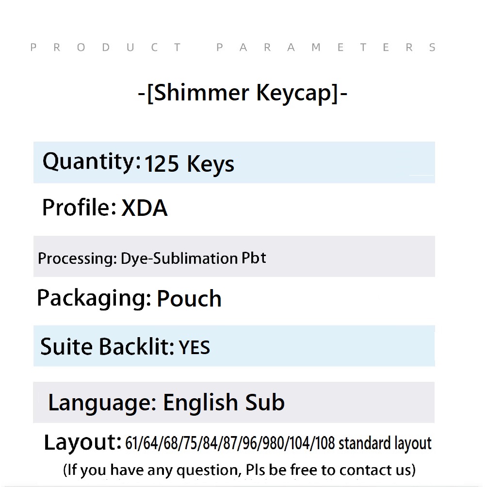 125 Keys Shimmer Keycap Set, PBT Sublimation keycaps XDA Profile ...