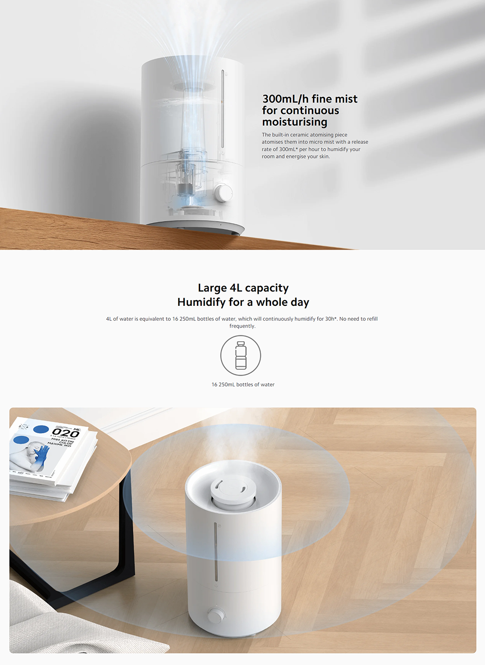 Xiaomi Humidifier 2 Lite 4L Water Tank Silver Ion Anti-Bacterial ...