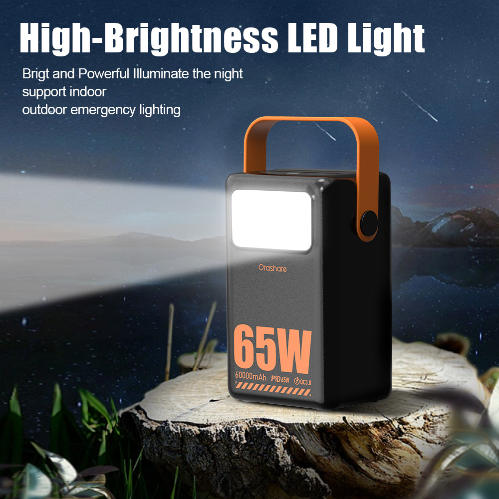 Orashare OL60A Pro 60000mAh Power Bank 65W Fast Charging Powerbank Led ...