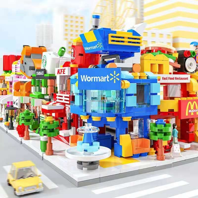 208pcs Mini Lego City Street View Building Blocks McDonald's House ...