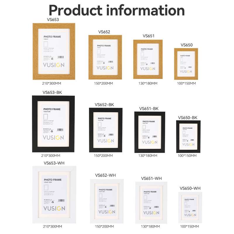 Vusign by Deli 4Pcs Picture Frames Decor Photo Frame Wall Decor Wooden ...