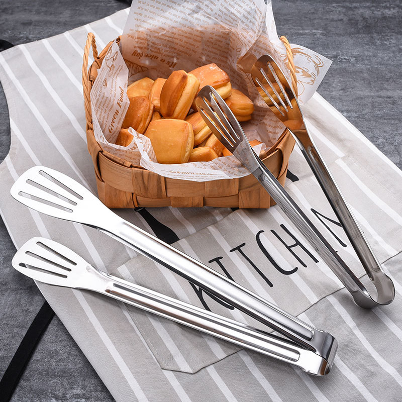 Nipiin Food Tongs 304 Stainless Steel Bread Tong Steak Tong Frying ...