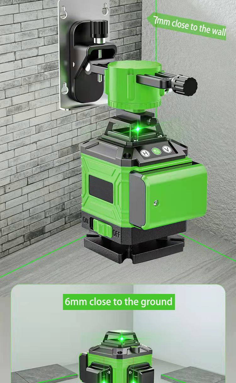 【24H Ship】12 / 16 Line Laser Level Green Light Self-Leveling 360 ...
