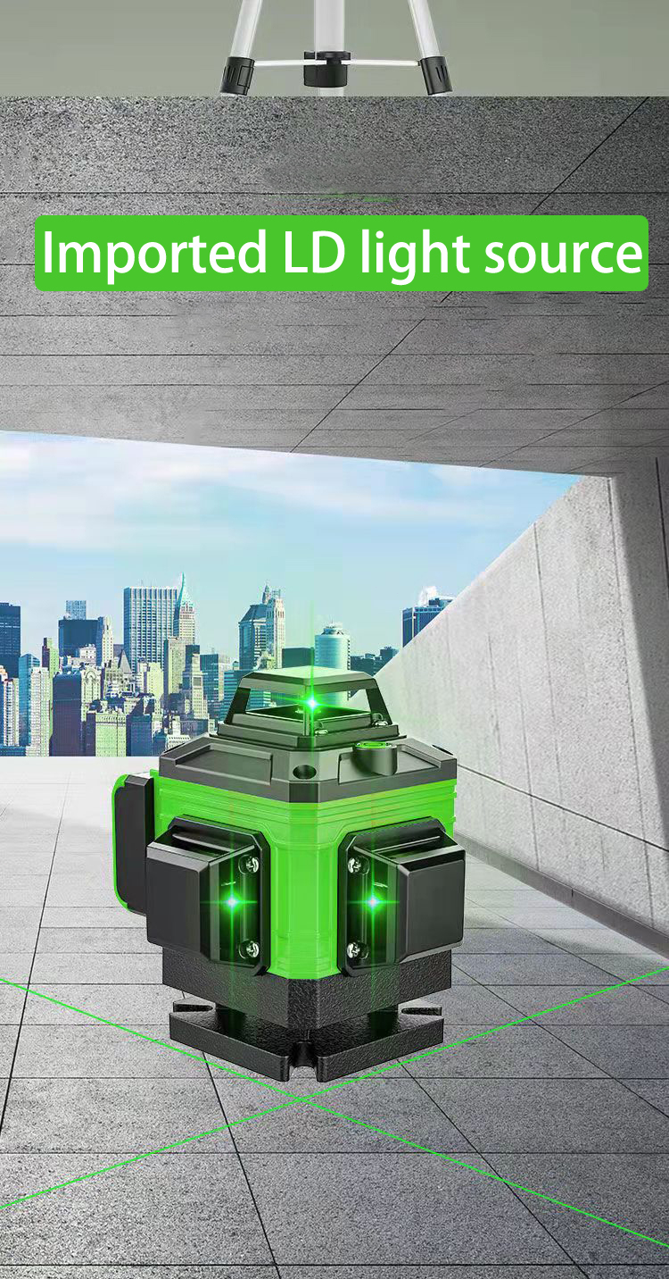 【24H Ship】12 / 16 Line Laser Level Green Light Self-Leveling 360 ...
