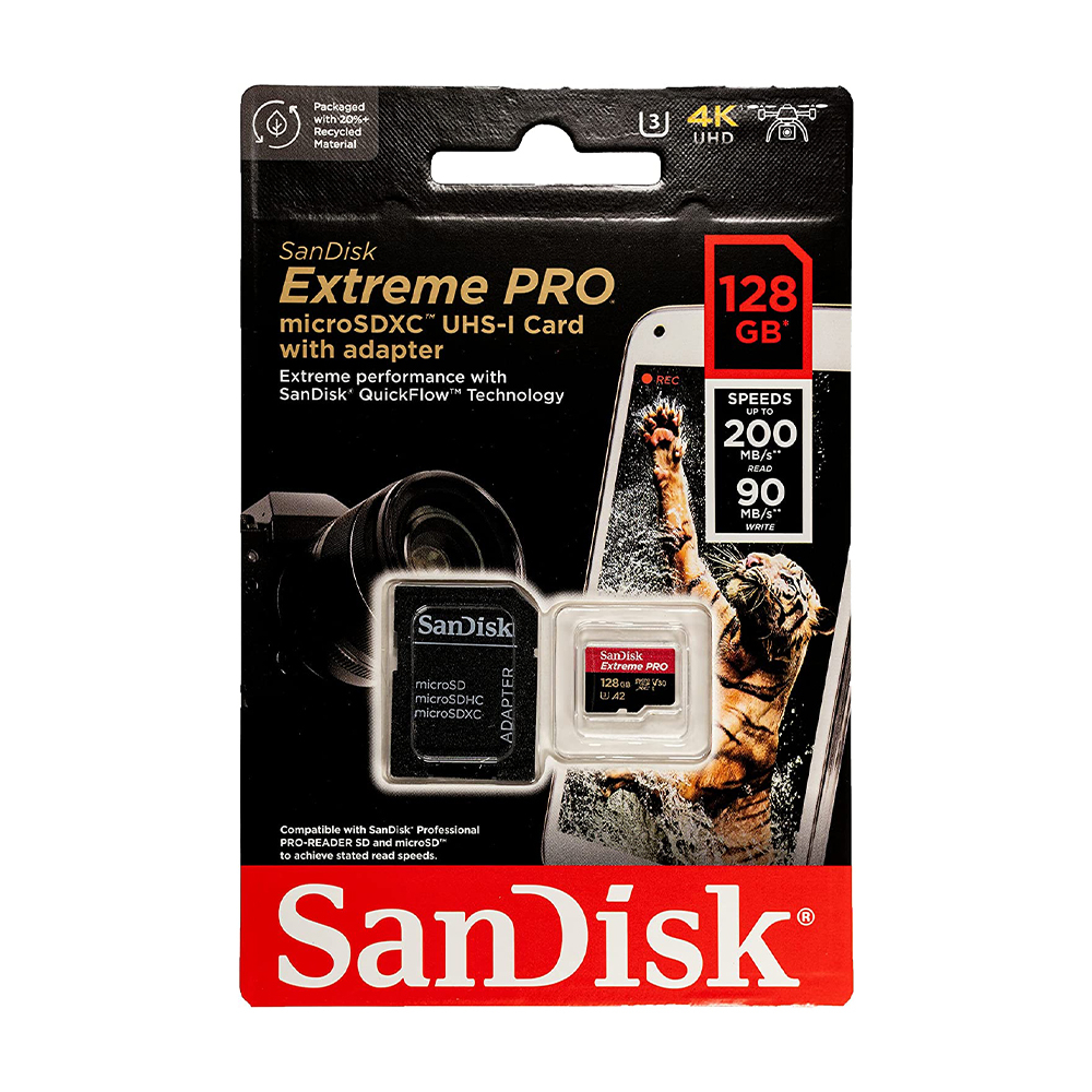 SanDisk Extreme Pro Micro SD Card 128GB UHS-I SDXC Class 10, 200mb/s Read Speed | SDSQXCD-128G ...
