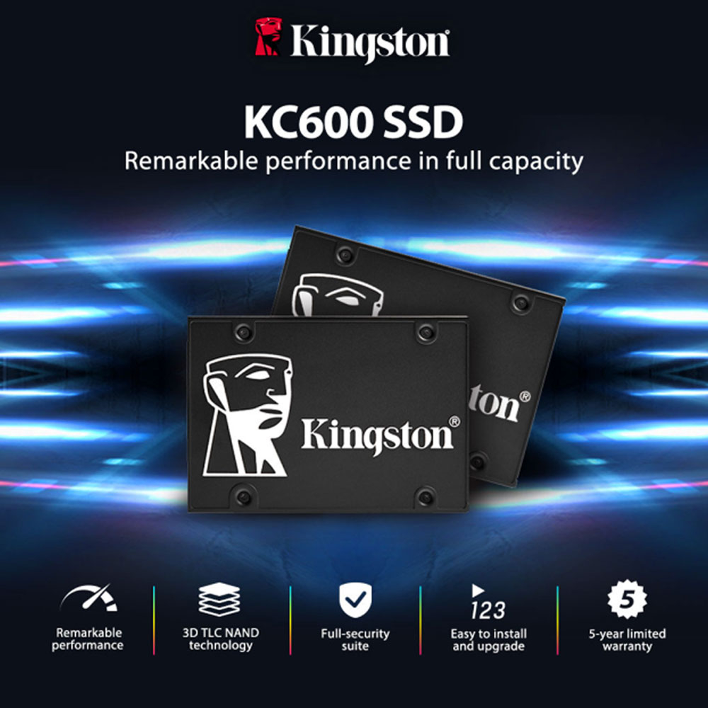 Kingston KC600 256GB/512GB/1TB SSD SATA3 2.5" Internal SSD Solid State ...