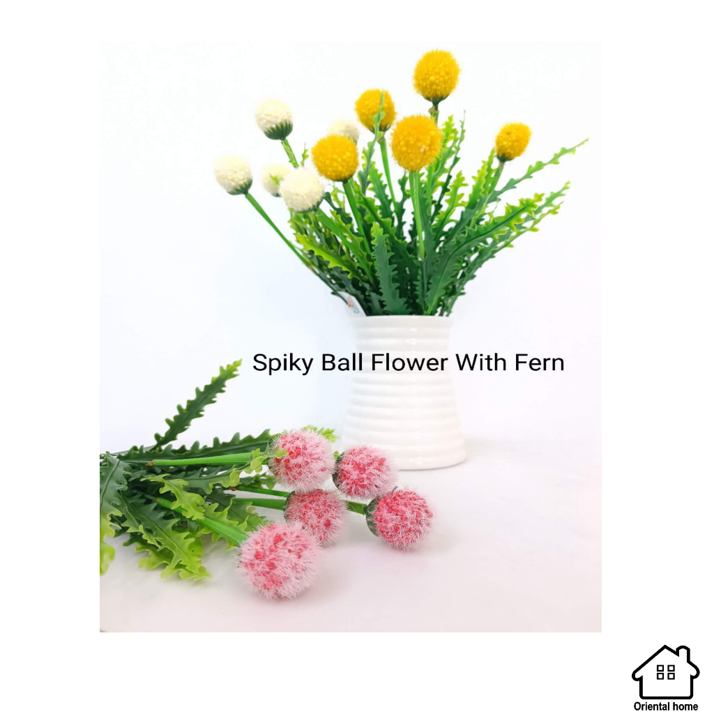 Artificial Spiky Ball Flower With Fern, Good For Wedding, Home, Office ...