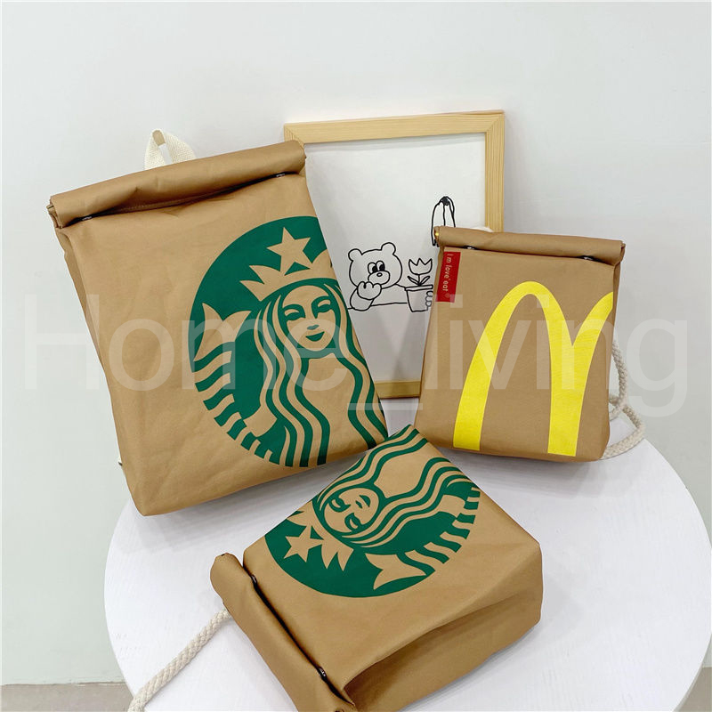 Mcdonald's Bag Paper Bag Backpack Women's Backpack Large Capacity ...