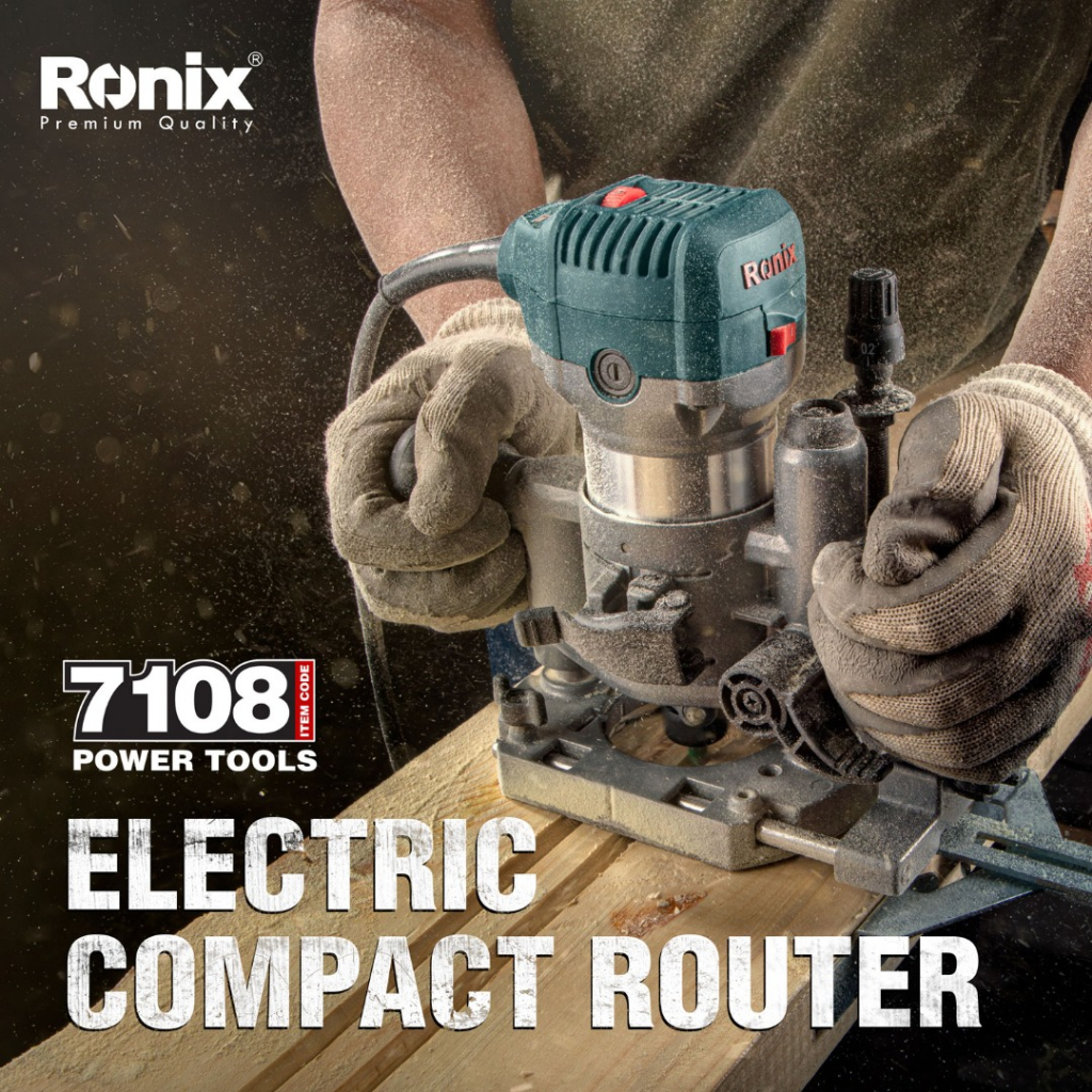 Ronix 7108 Electric Router 710W 13,000-33,000 RPM with 6mm & 8mm Collet ...
