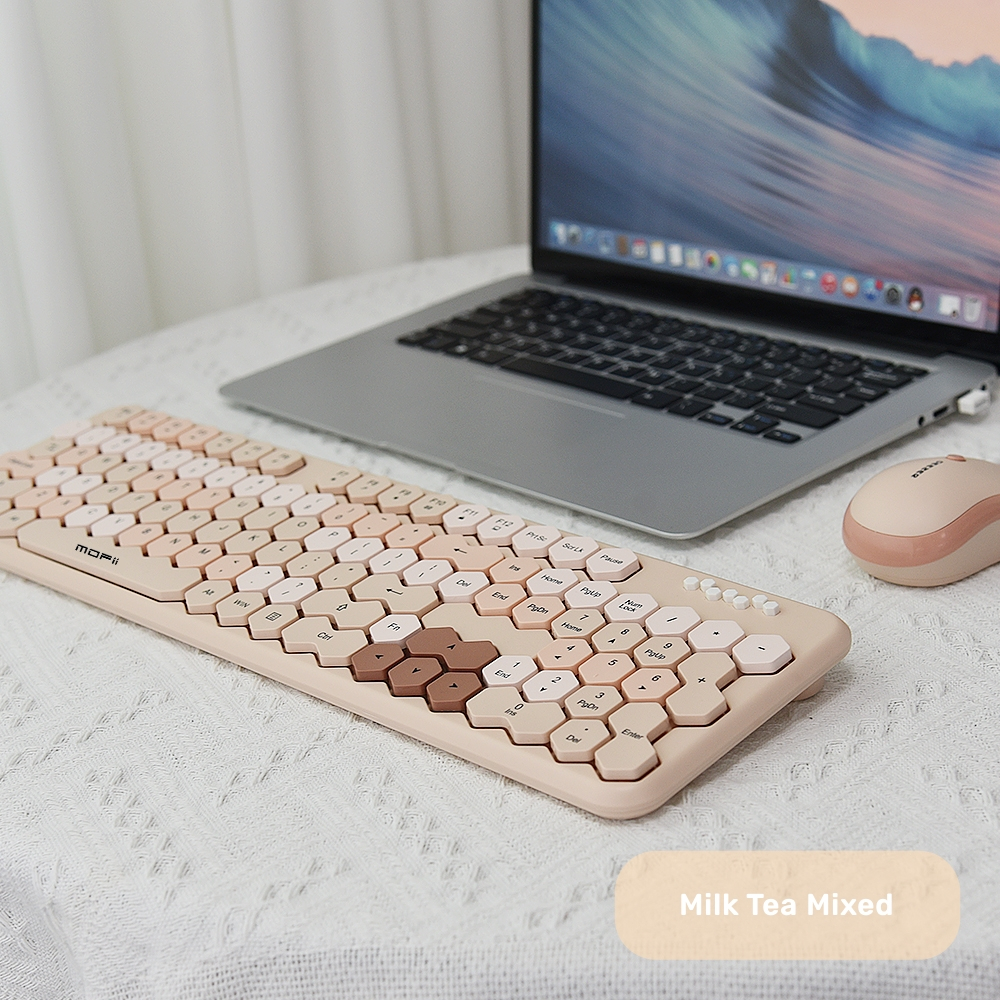 MOFii Honey S Cute Fashion Wireless Office Rhombus Keyboard and Mouse ...