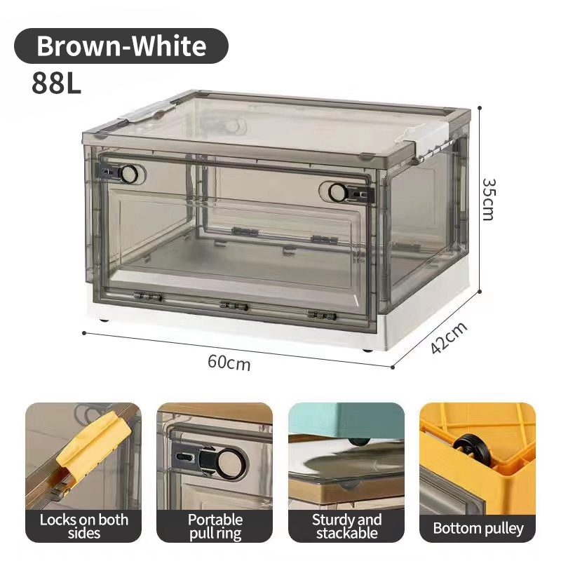 【Local shipment】PoP-Transparent Foldable storage box waterproof plastic ...