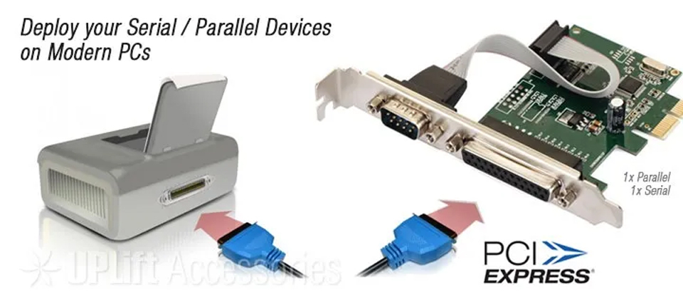 UPLift RS232 Serial Parallel Port Expansion Card for PC (PCI Interface ...