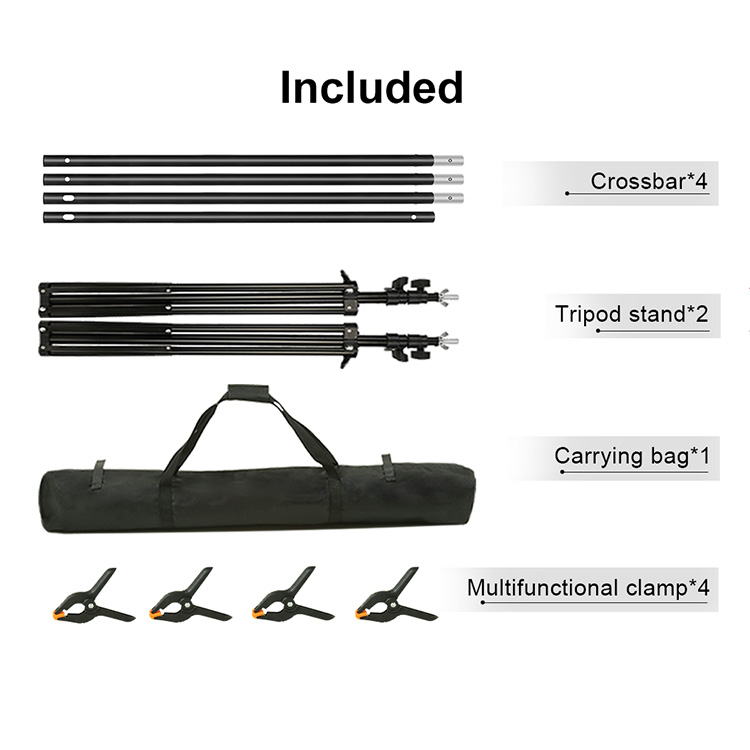 260cm x 300cm* 4 clips /8.5ft x 10ft Heavy Duty Background Stand Backdrop Support System Kit ...